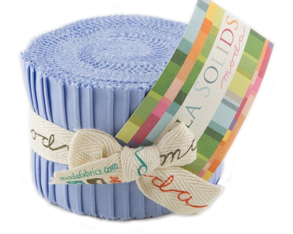 Precuts Junior Jelly Roll BELLA SOLIDS, 6 x 110 cm, helles taubenblau ...