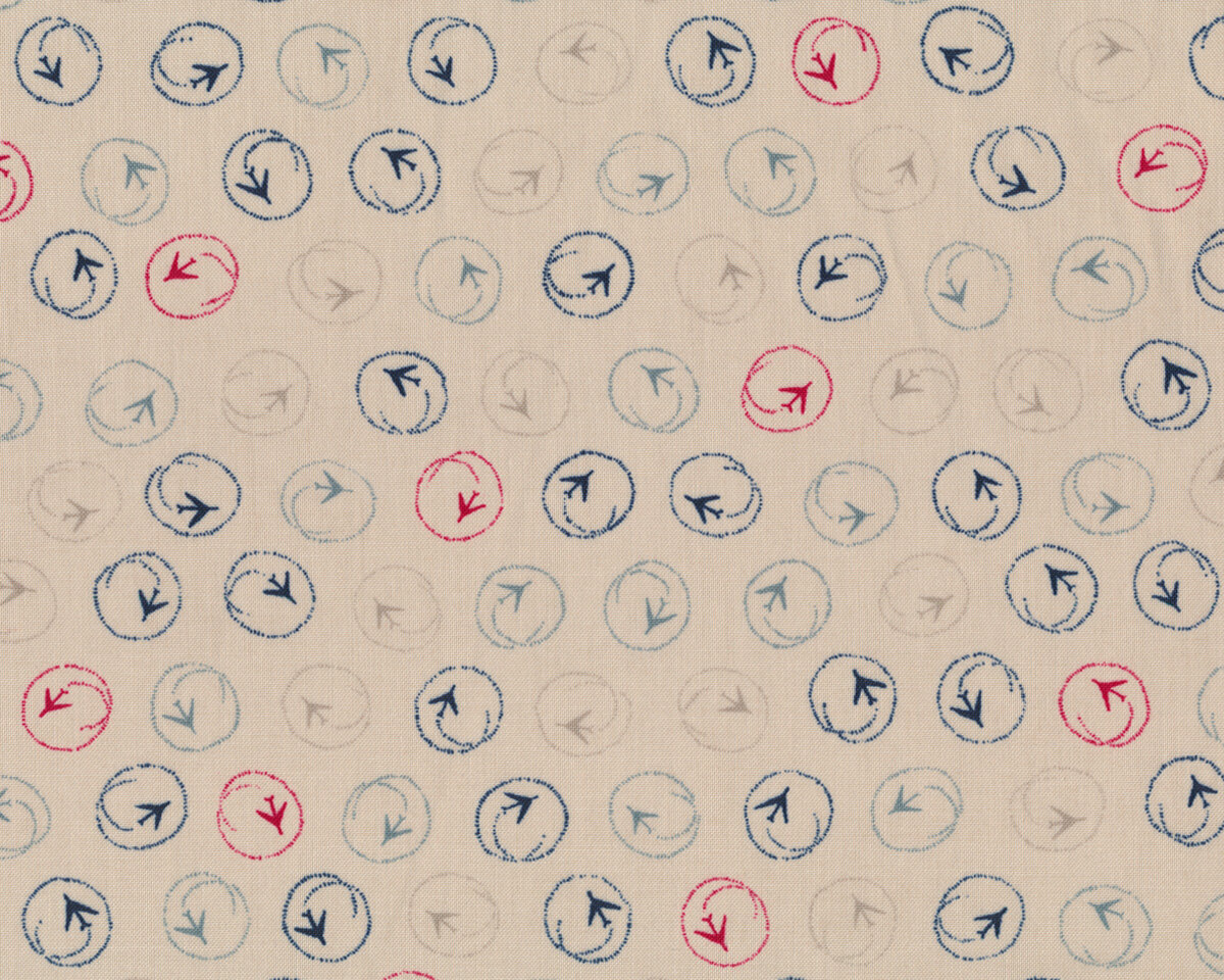 Patchworkstoff FLIGHT, Flugzeug-Loops, natur-rot, Moda Fabrics Figure ...