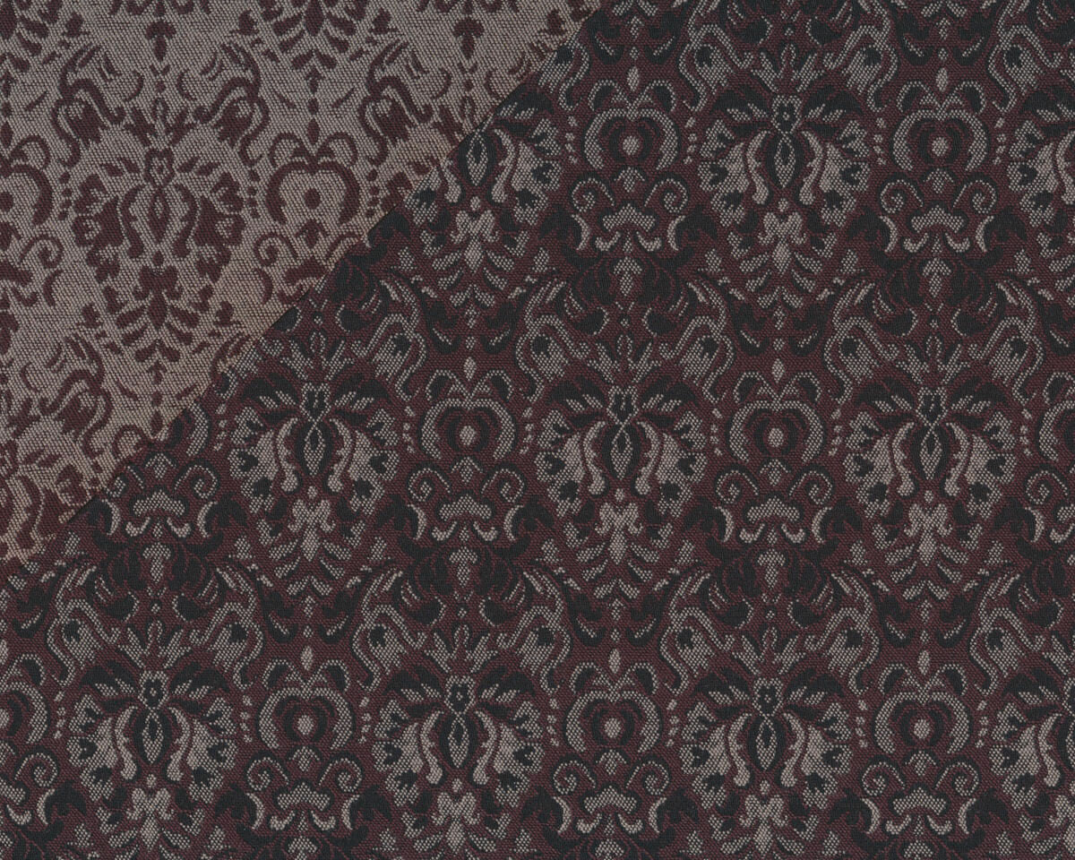 Jacquard-Stoff ELITA, Damast-Muster, aubergine-steingrau, 59,00