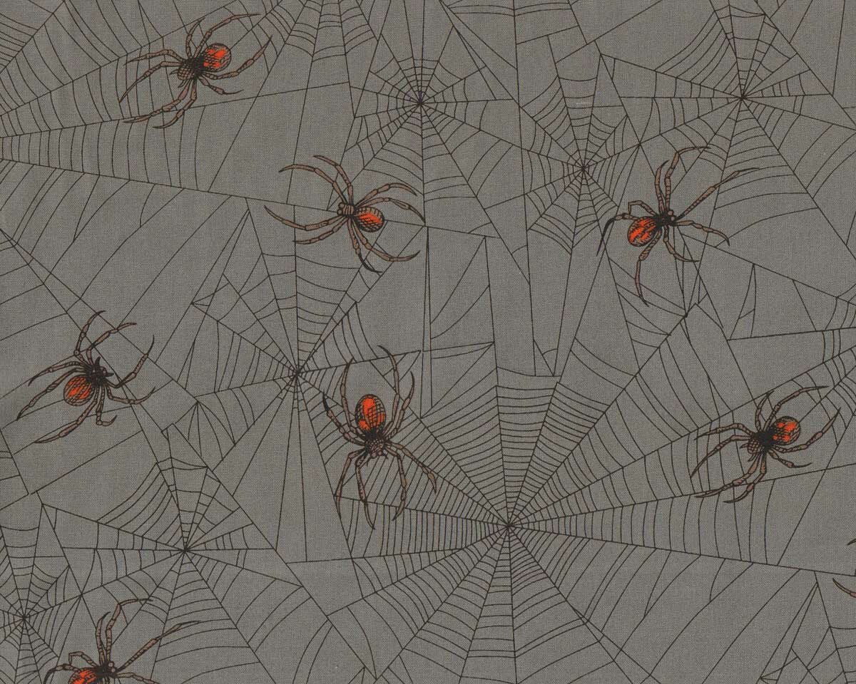Patchworkstoff TANGLED WEB, Spinnen, weiß, Alexander Henry Fabrics, 25,99