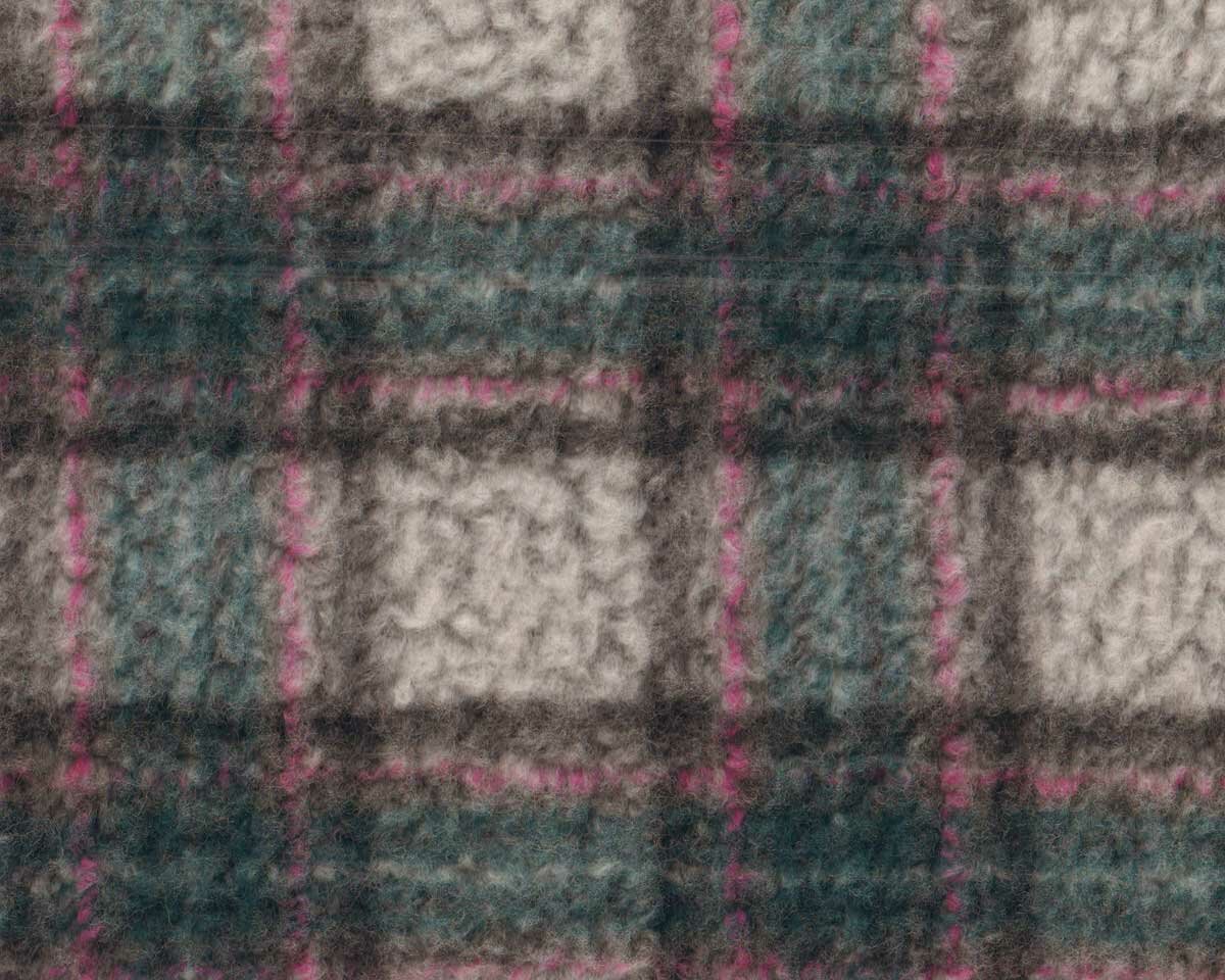 Bouclé-Strickstoff IGORI, Glencheck-Karo, petrol-rosa, Hilco, 79,00